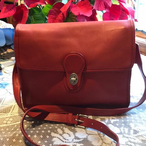Coach | Bags | Classic Vintage Red Willis Satchel | Poshmark